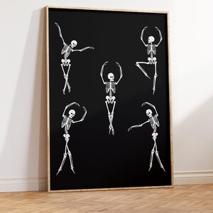 Set of Halloween Prints, Set of 6, Hey Boo Sign, Dancing Skeleton Print ...