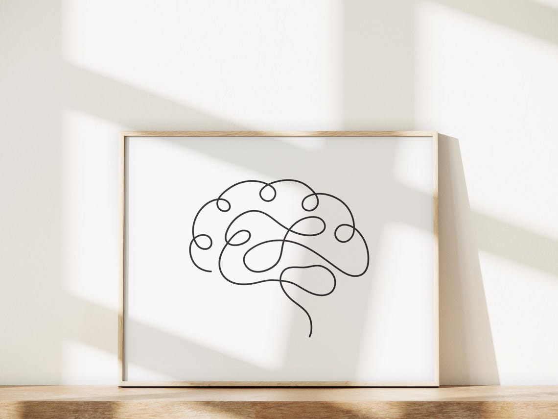 Brain Wall Art, Psychology Print, Neuroscience Printable, 4 Color ...