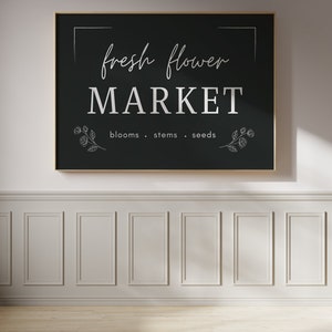 Fresh Flower Market Print | Printable Sign | Living Room Sign ...