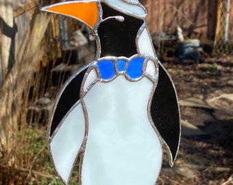 Stained Glass Penguin Suncatcher - Etsy