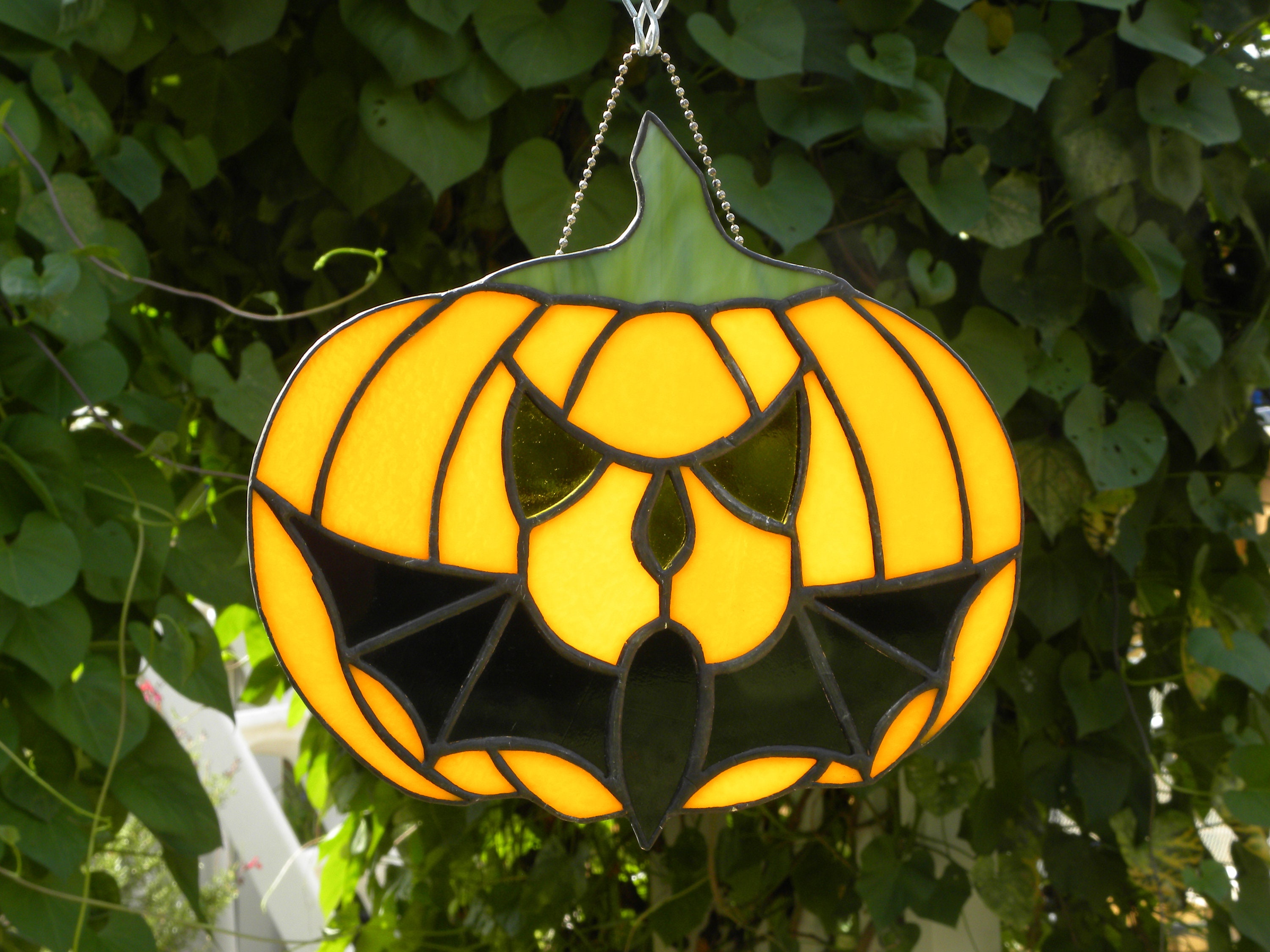 Spooky Stained Glass Halloween Pumpkin Jack O Lantern | Etsy