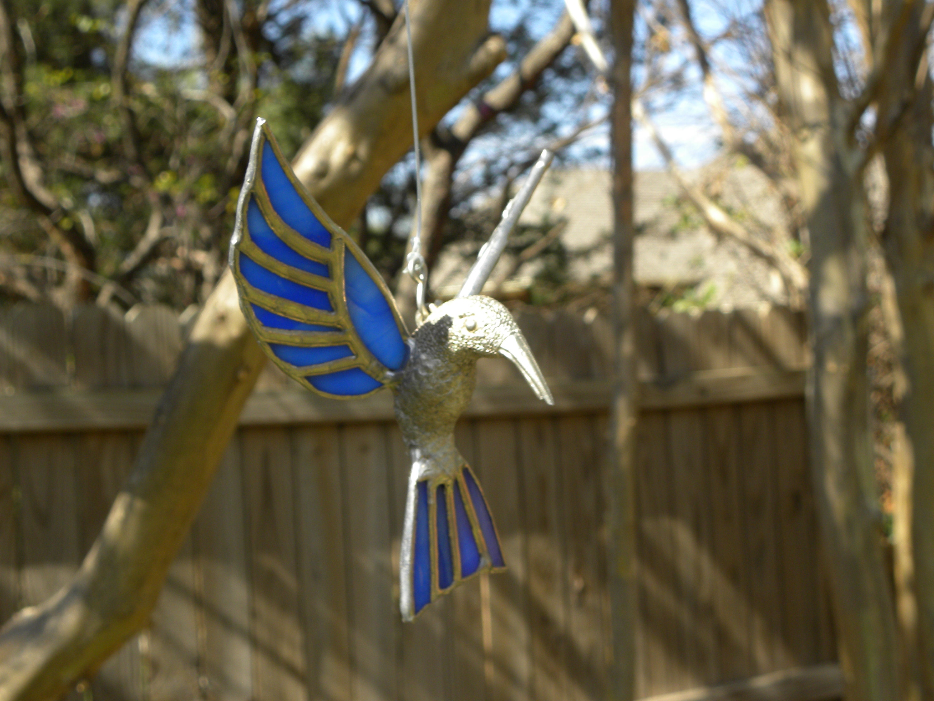 Blue Stained Glass Hummingbird - Etsy