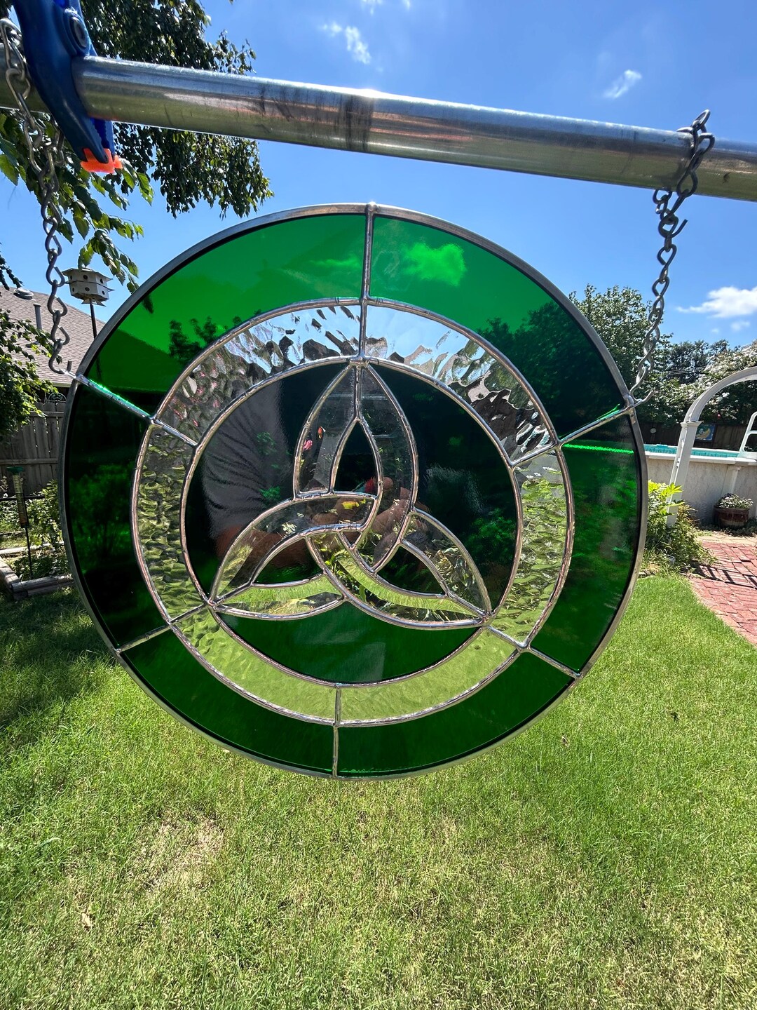 Dark Green Stained Glass Celtic Trinity Knot - Etsy