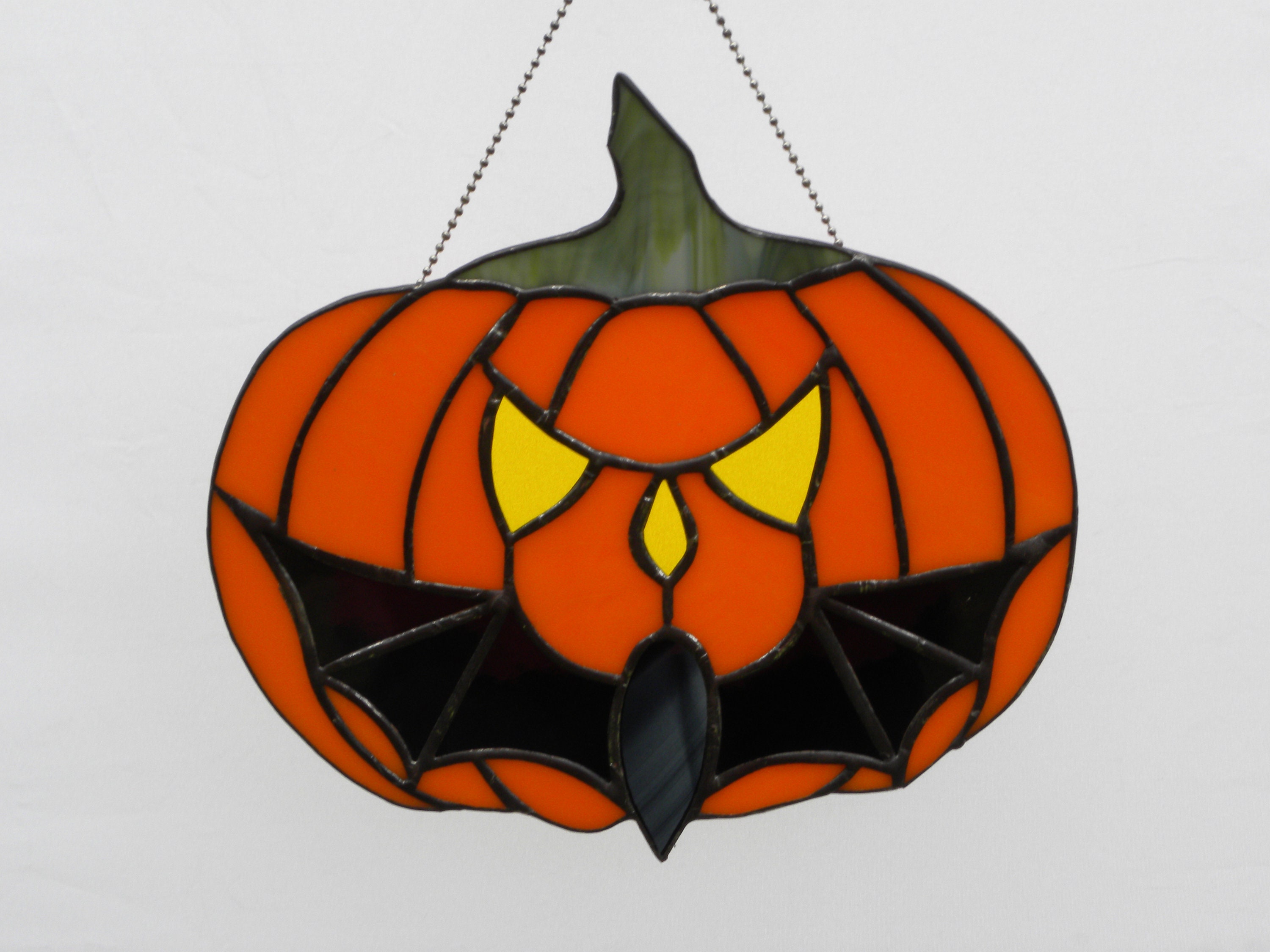 Spooky Stained Glass Halloween Pumpkin Jack O Lantern | Etsy