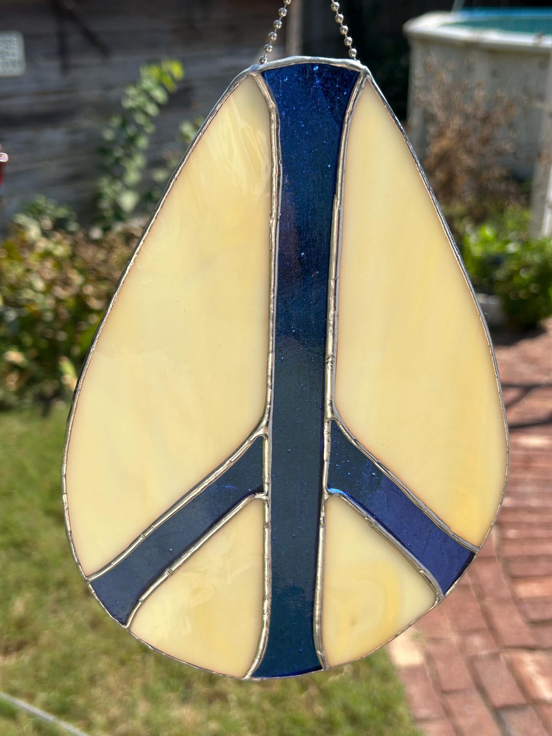 Stained Glass Teardrop Peace Sign - Etsy