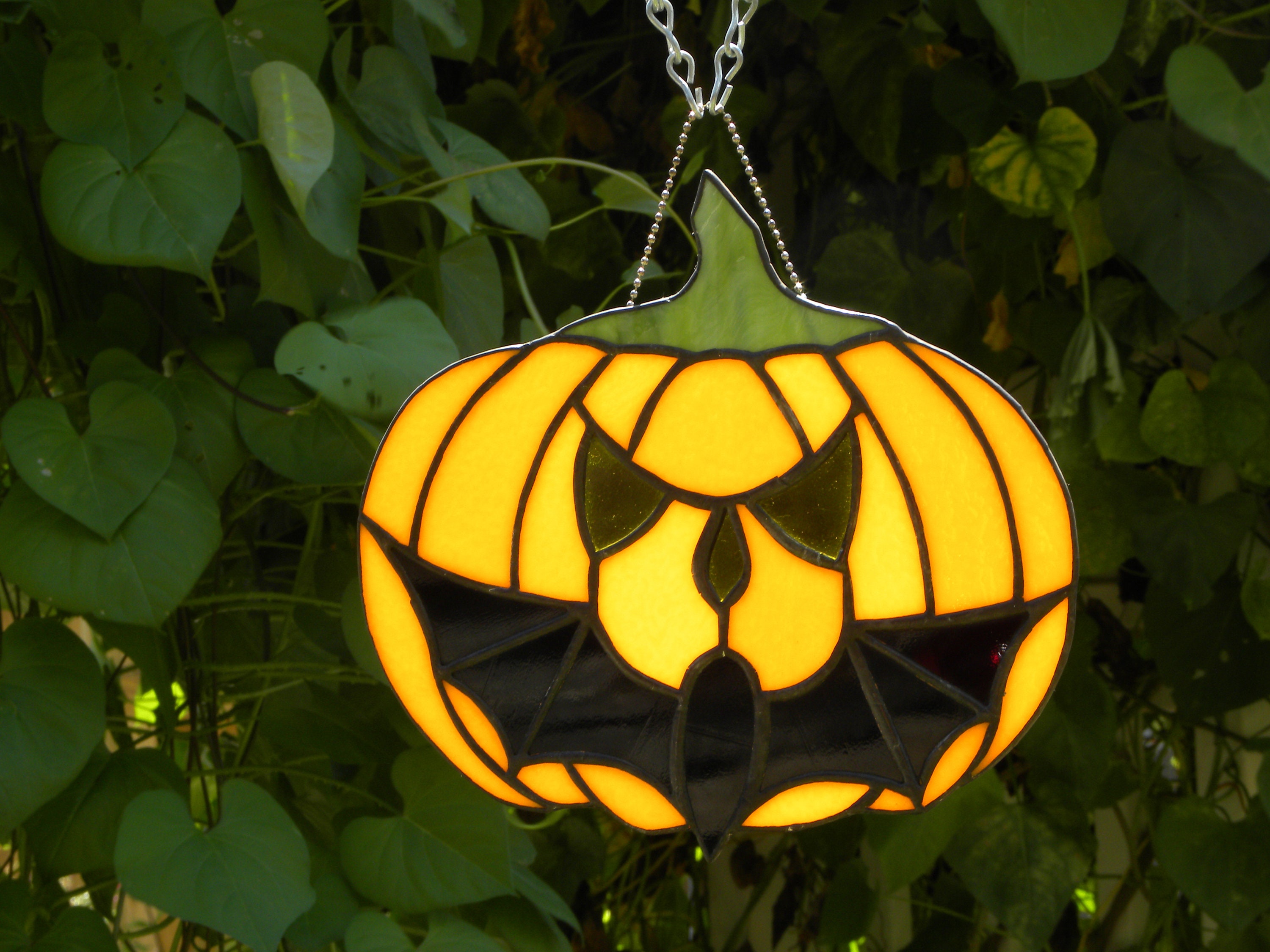 Spooky Stained Glass Halloween Pumpkin Jack O Lantern | Etsy