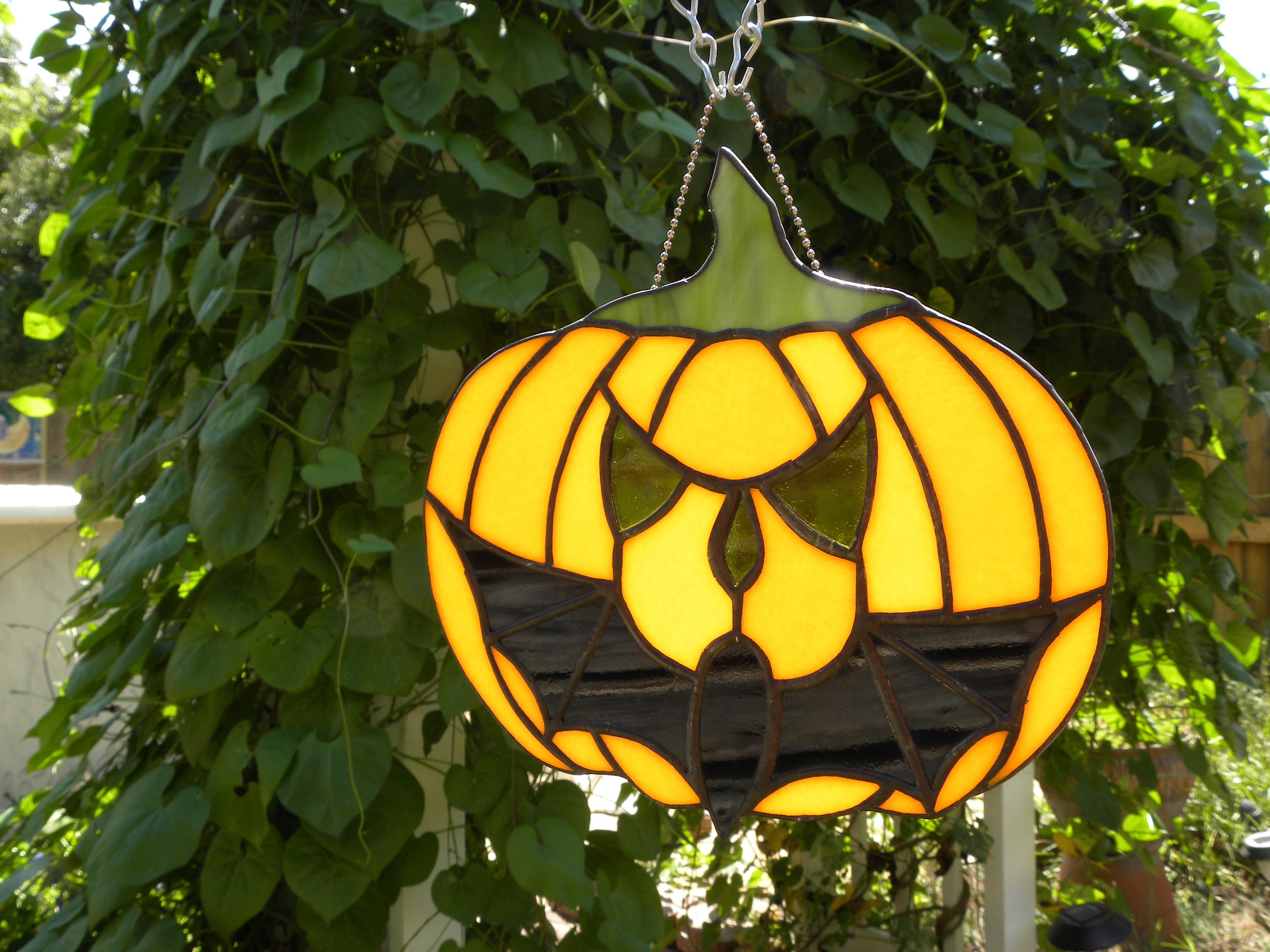 Spooky Stained Glass Halloween Pumpkin Jack O Lantern | Etsy