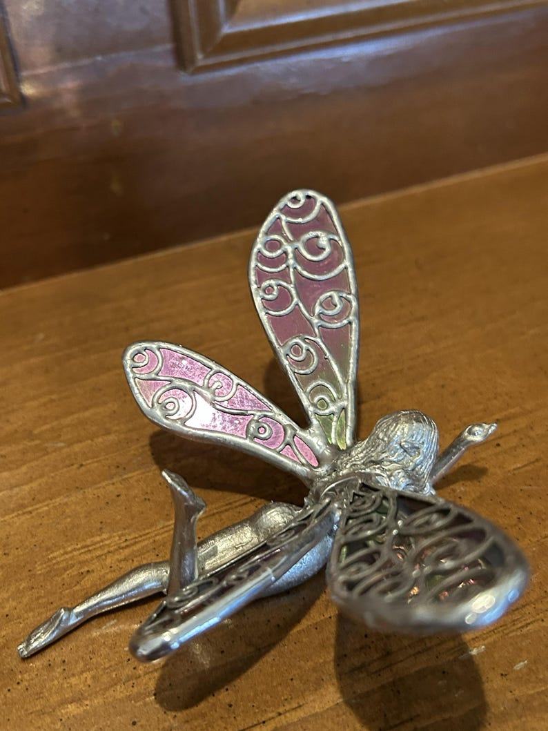 Iridescent Purple Stained Glass Reclining Fairy - Etsy