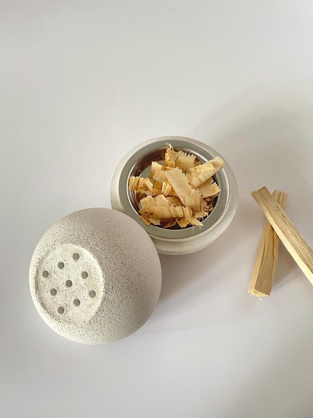 Incense Ball in Natural Stone Look | Handmade for Palo Santo Chips ...