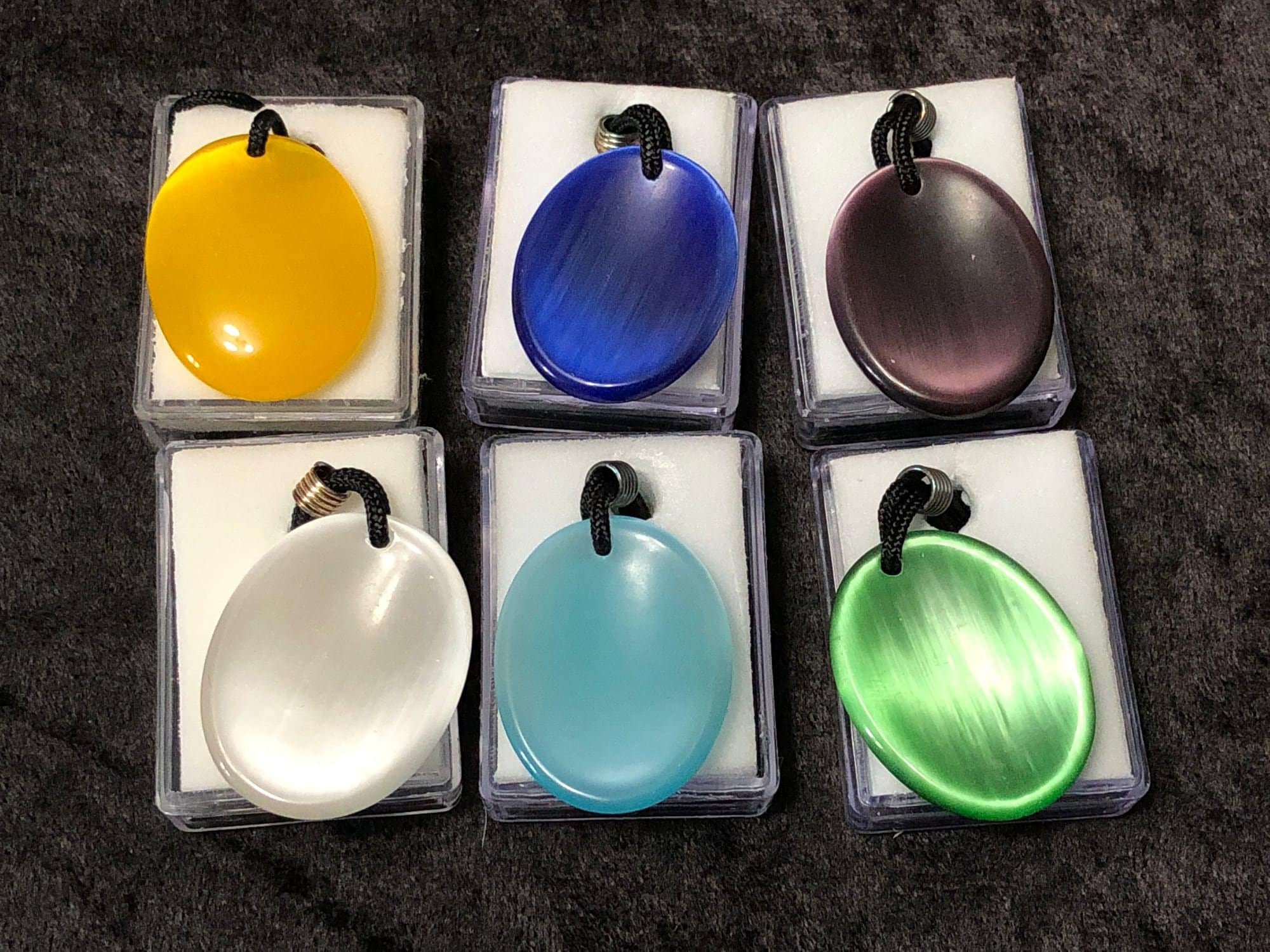 Fiber Optic Cat's Eye 18 X 25 Mm Oval Worry Stone - Etsy