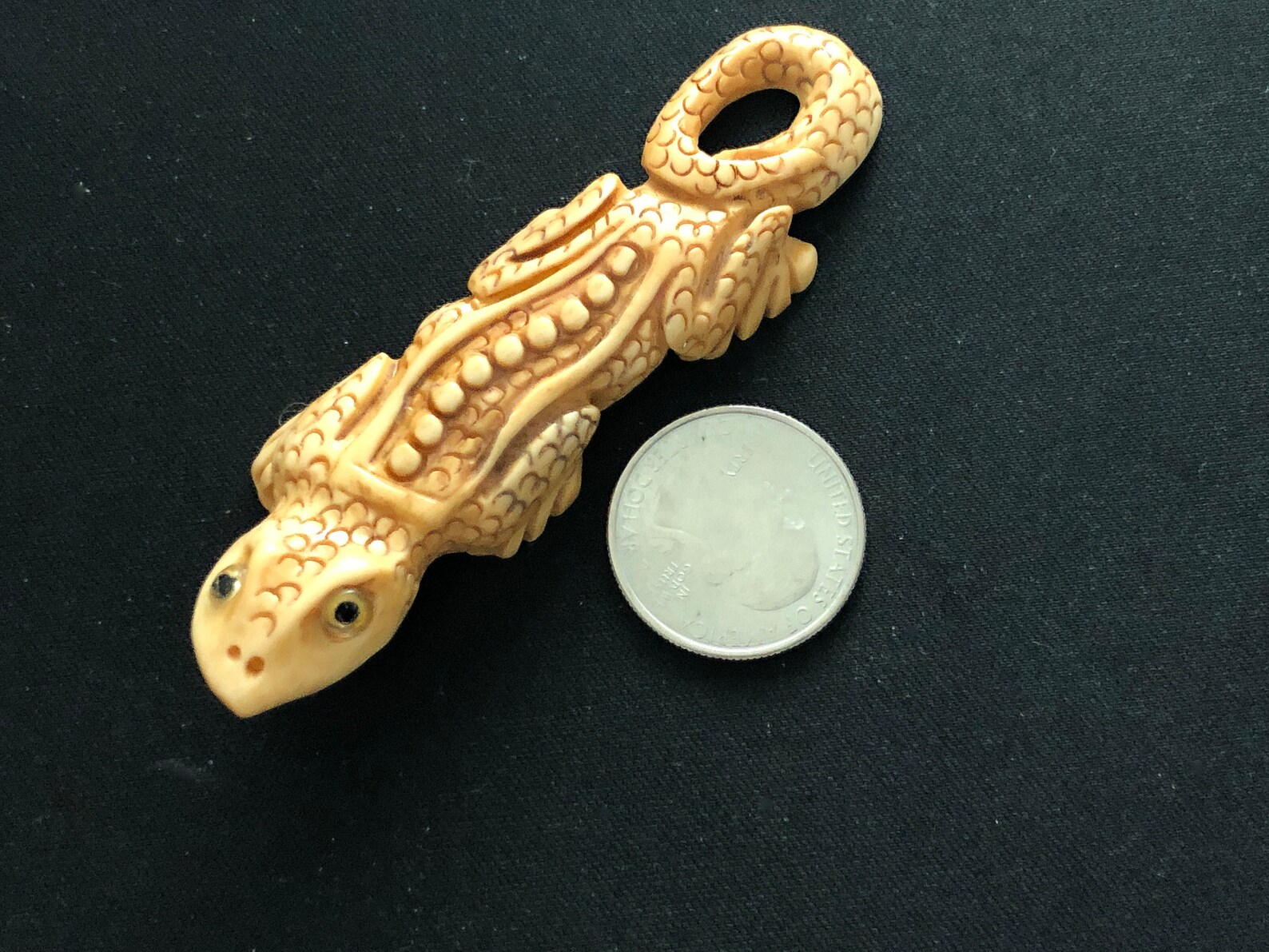 Friendly Lizard Totem Large Hand Carved Pendant Medium - Etsy