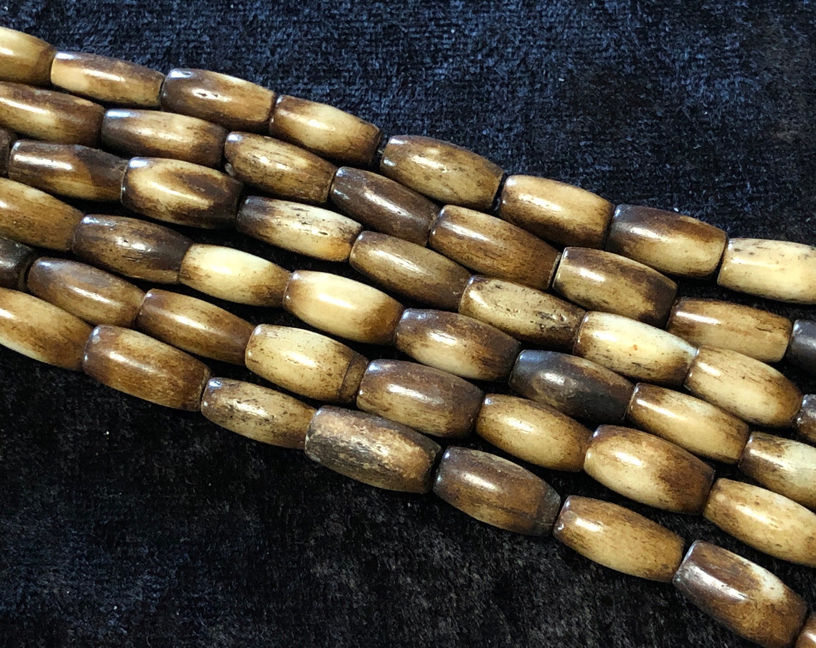 1/2 Shaded Hand Carved Bone Beads Native American | Etsy