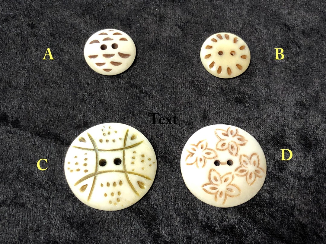 Carved Cattle Bone Buttons Jewelry Supplies 1 Piece - Etsy