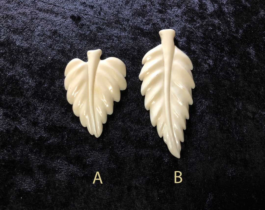 Sophisticated Hand Carved Bone Leaf Pendants 1 Piece - Etsy