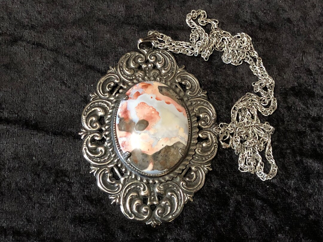 Large Ohio Flint Pendant - Hand Cut and Polished by Berrie - Vintage ...