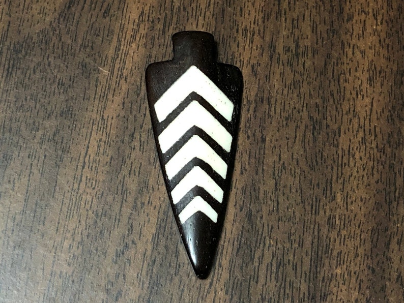 Batik Cattle Bone Spear Point Pendant - 1 Piece - Etsy