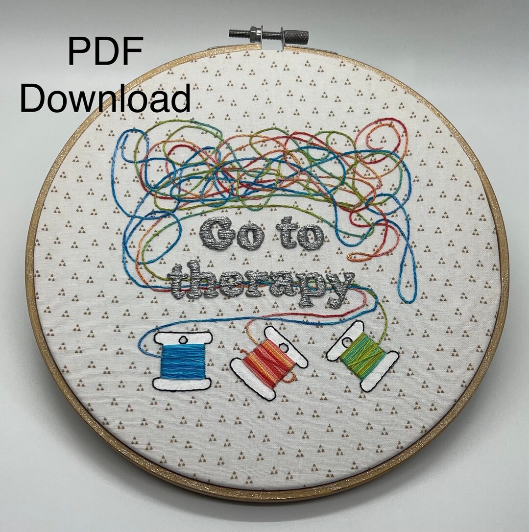 Go to Therapy Embroidery Pattern, PDF Download, Hand Embroidery Pattern ...