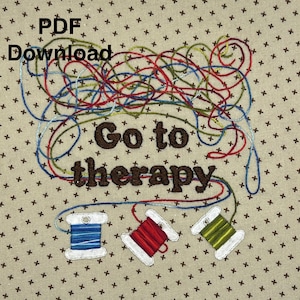 Go to Therapy Embroidery Pattern, PDF Download, Hand Embroidery Pattern ...