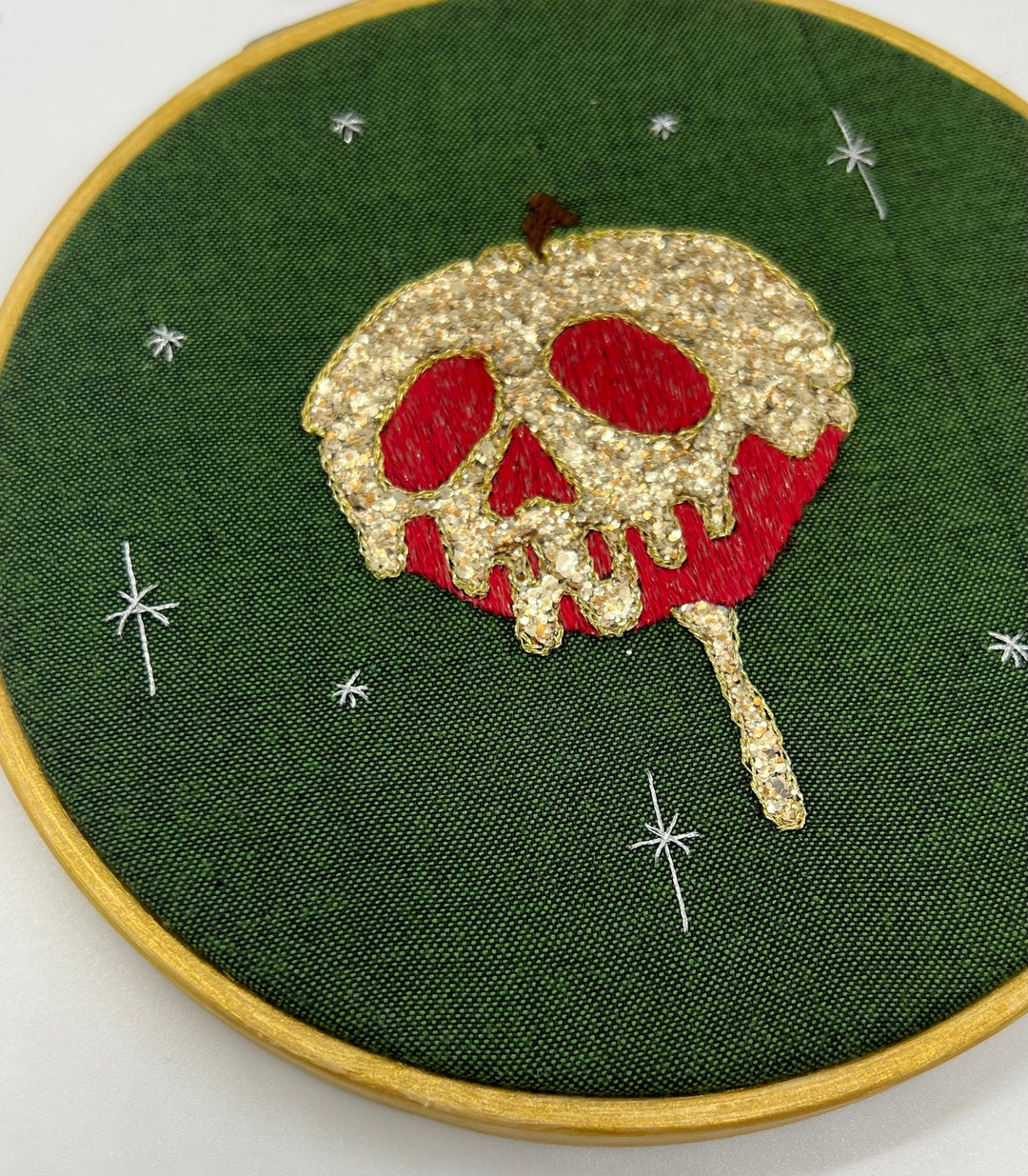 Poison Apple Gold Snow White Disney Hand Embroidery - Etsy