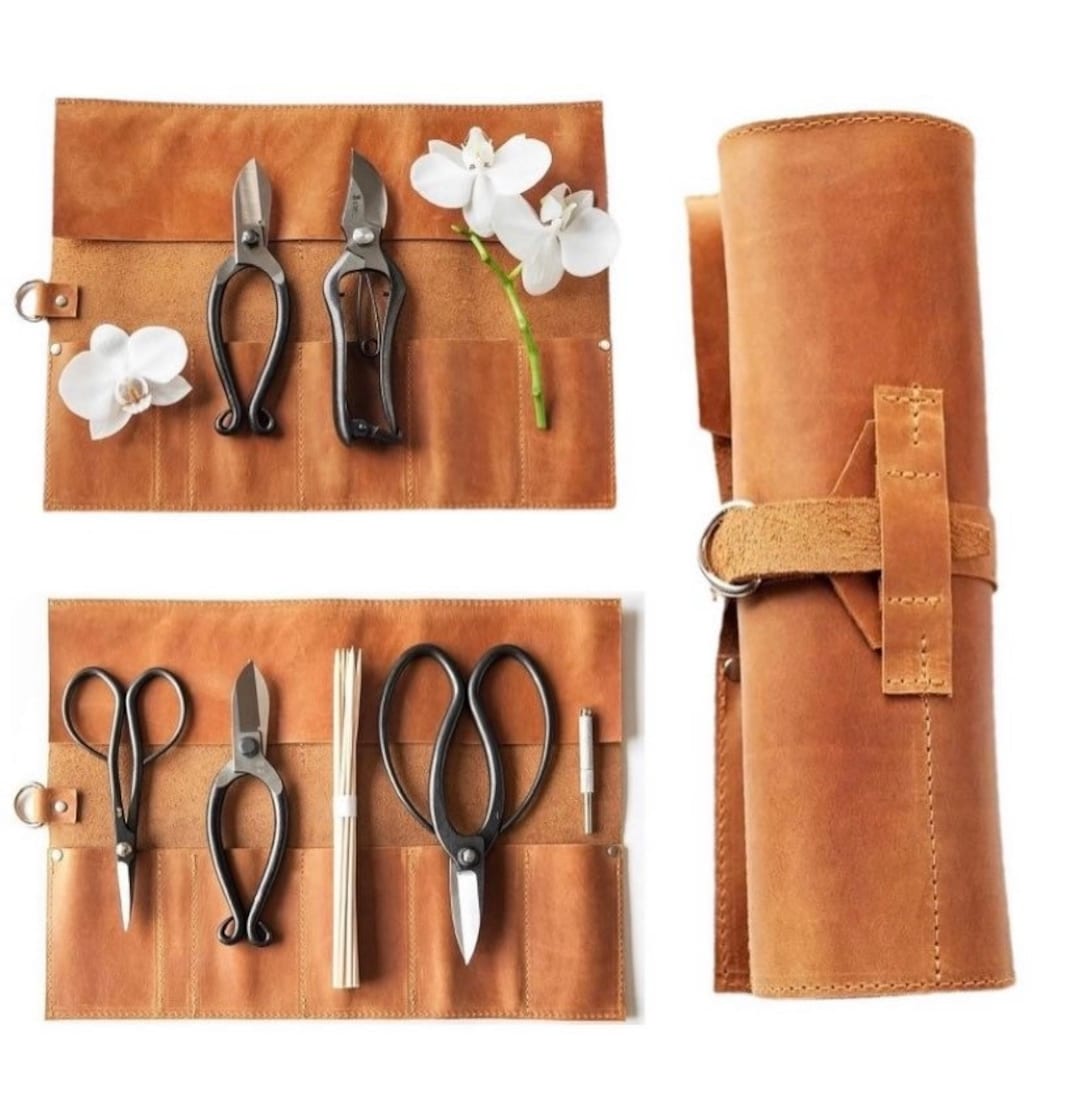 Bonsai Leather Tool Roll, Camel Keeper, Personalized Gift - Etsy
