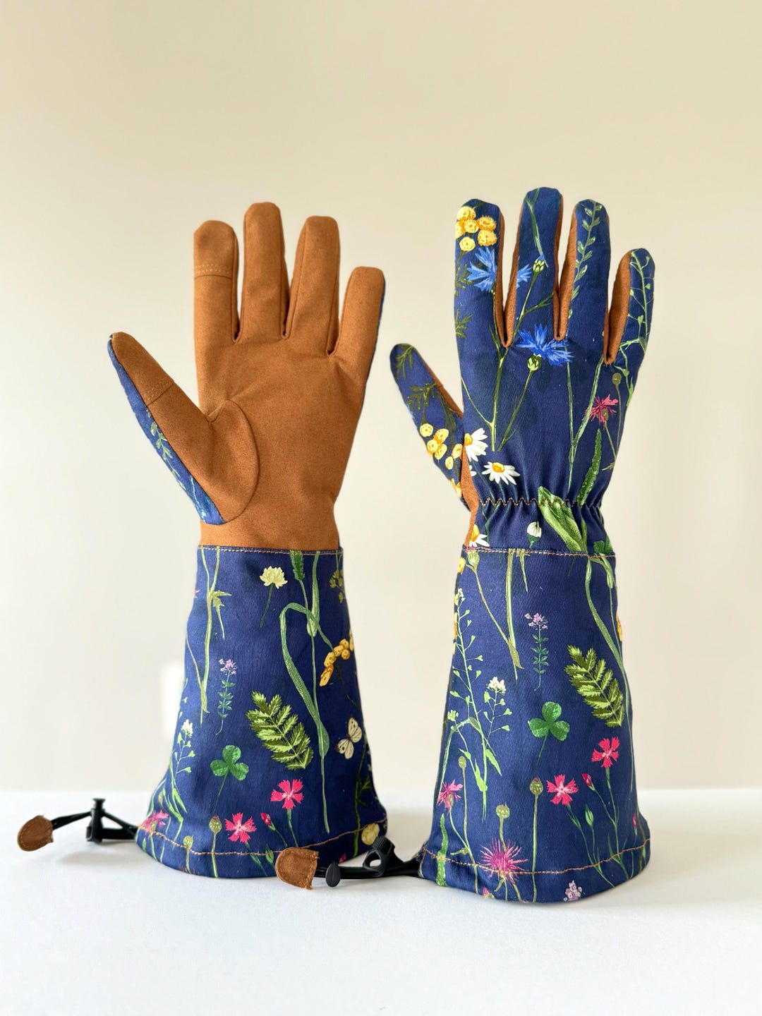 Floral Garden Gloves: Long Cotton Twill Arm Protection (size S,M,L) - Etsy