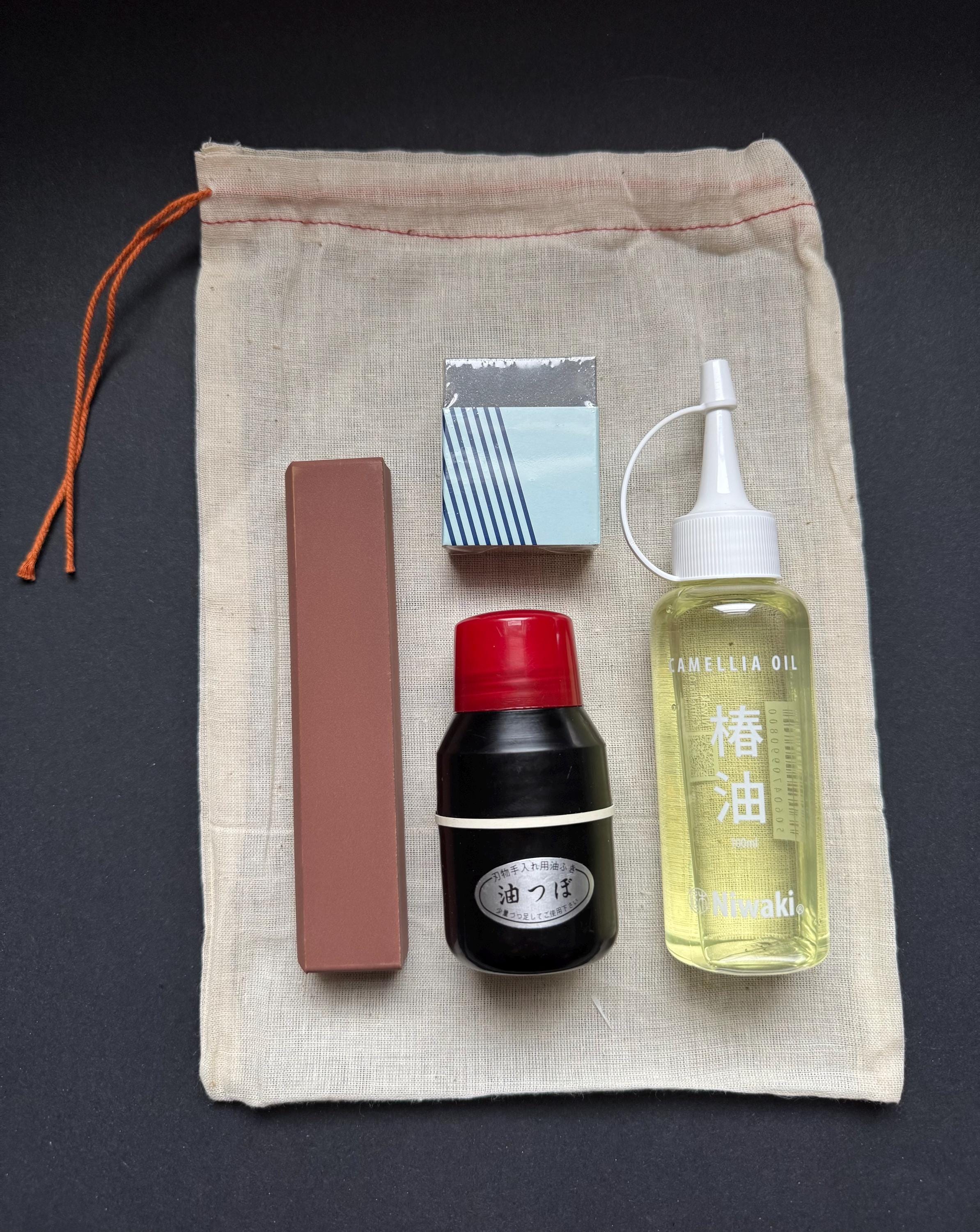 Carbon Steel Tool Care Kit: Camellia Oil, Rust Eraser, #1000 Sharpening ...
