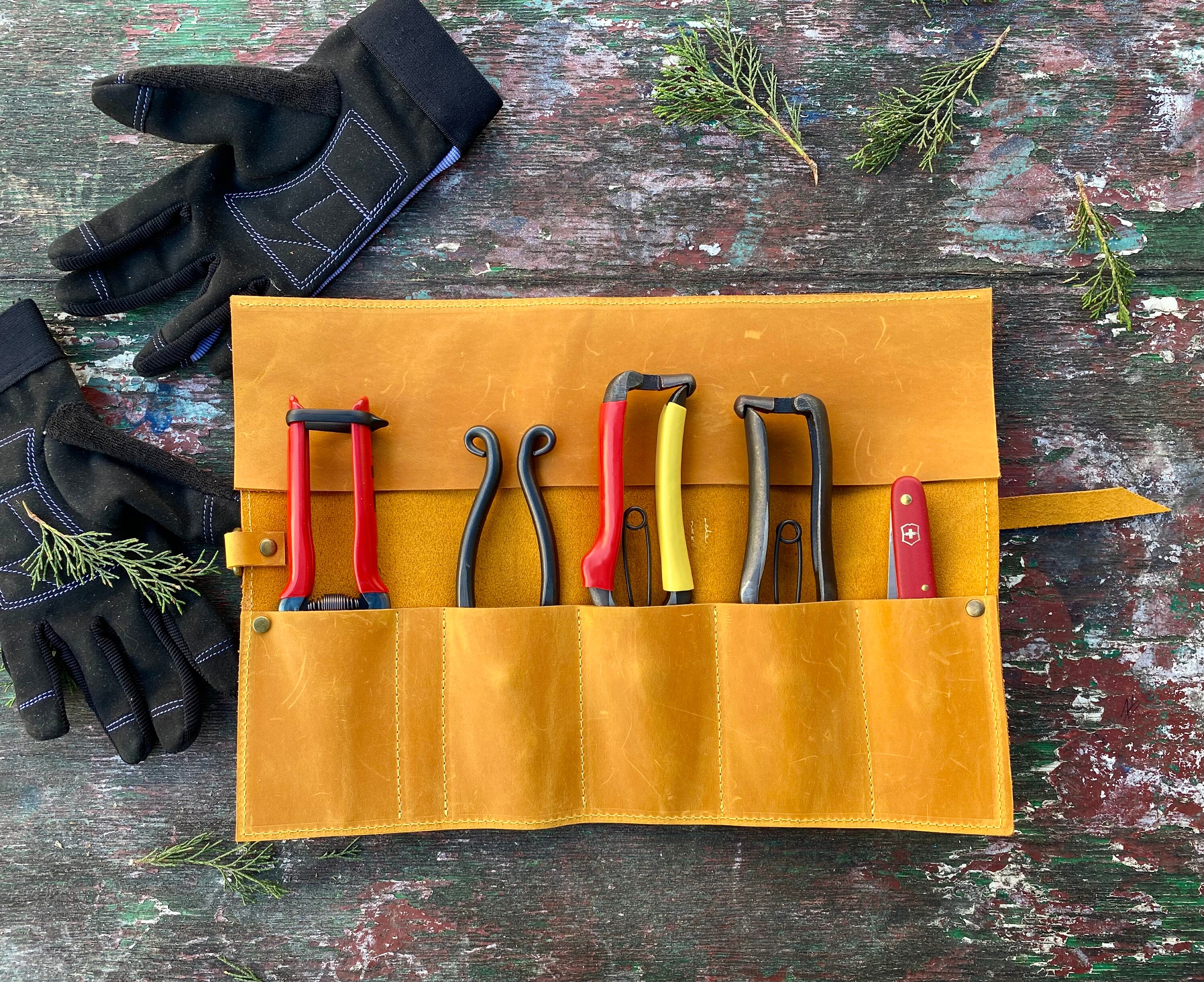 Bonsai Leather Tool Roll, Camel Keeper, Personalized Gift - Etsy