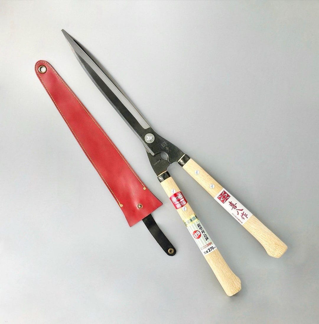 Yoshioka Hamono 129 Hand Forged Garden Shears 10.62/270mm Blade, Aogami Steel, Japanese Hedge ...