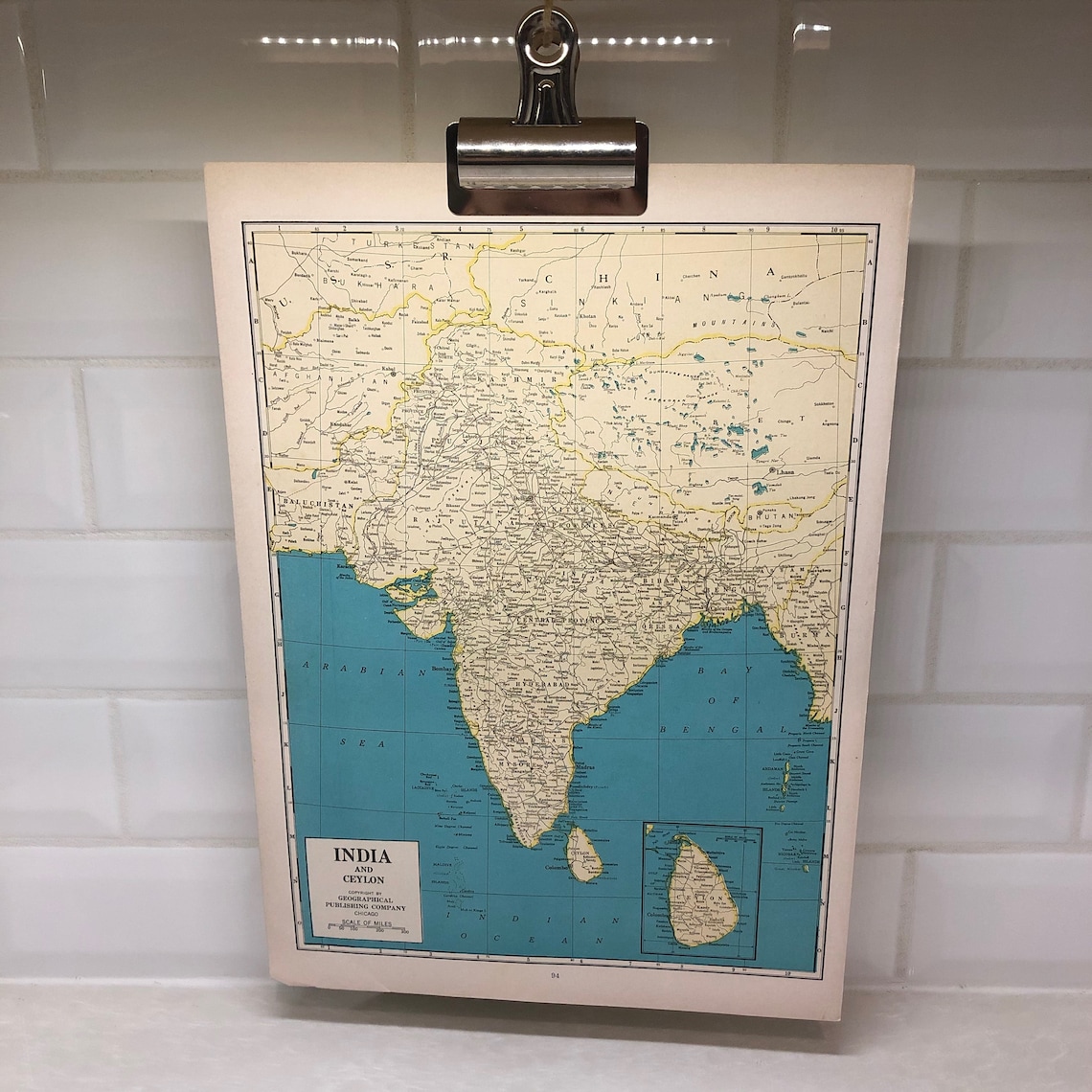 1942 Vintage Map of India and Arabia - Etsy