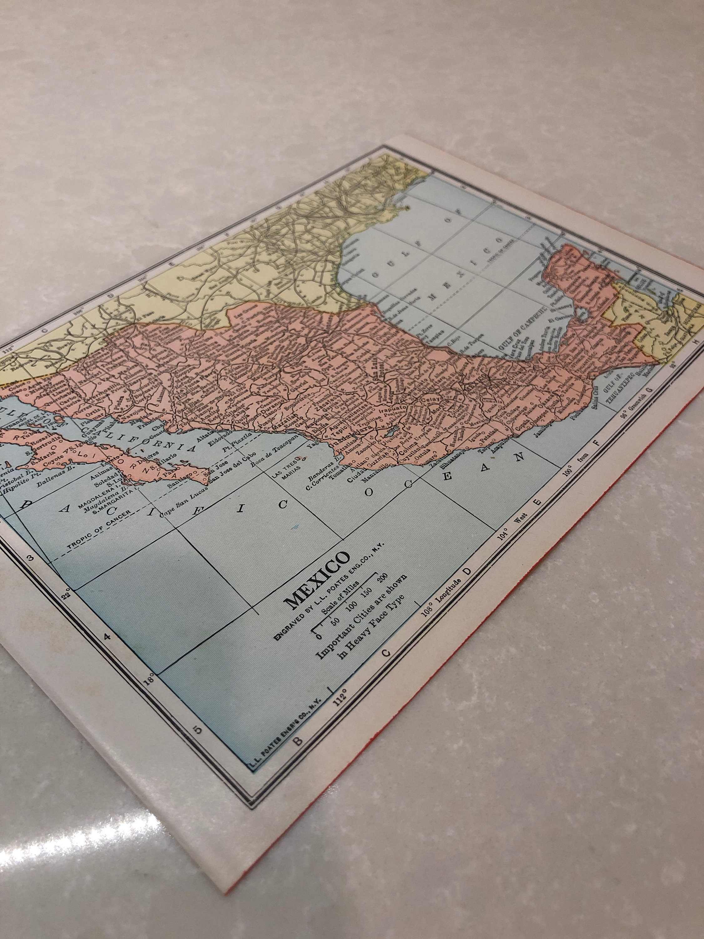1936 Vintage Map of South America + Mexico - Etsy