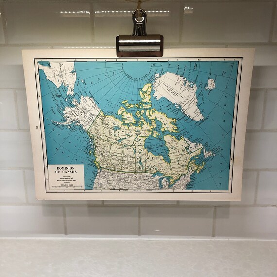 Digital Prints Art & Collectibles Map of Canada 1942 vintage Canadian ...