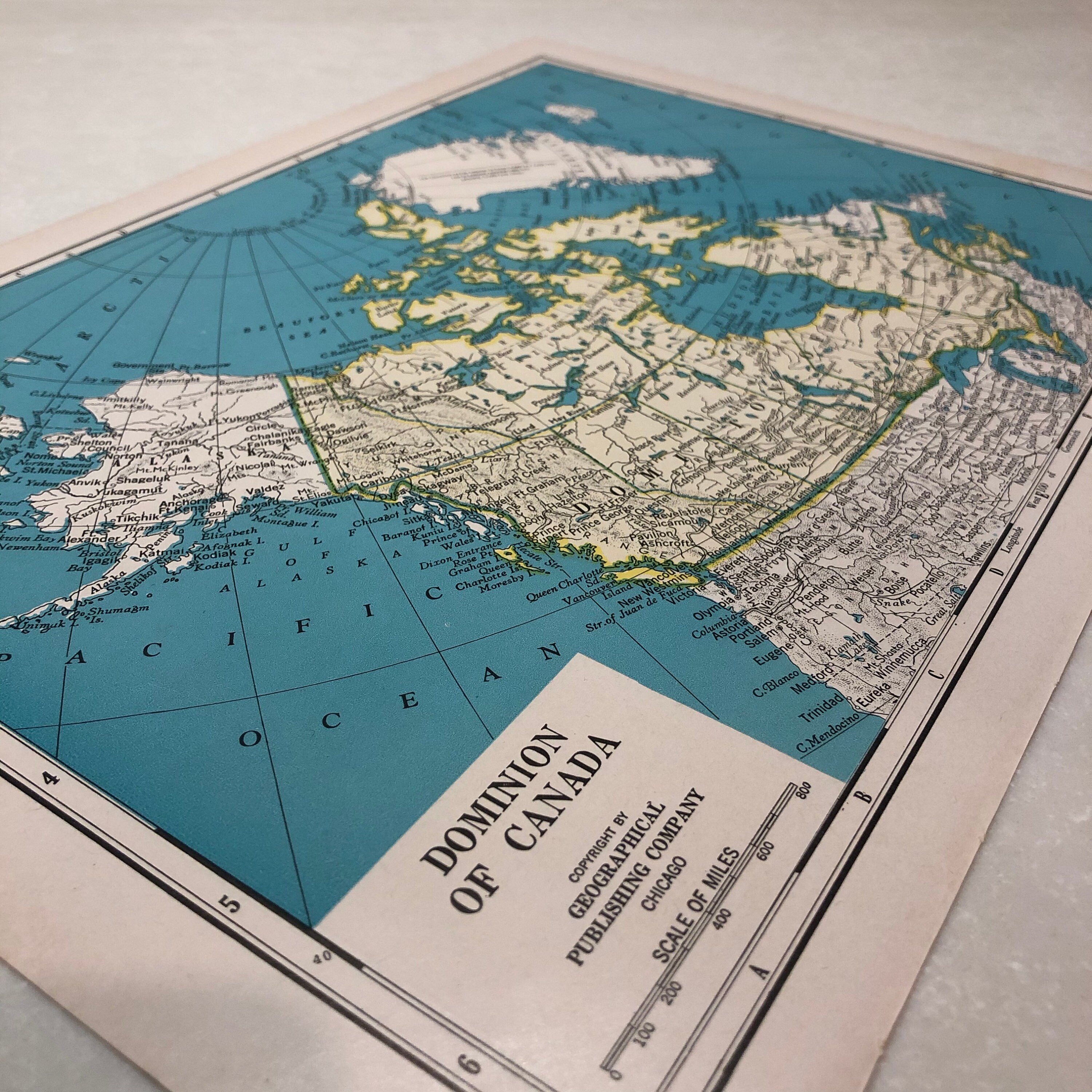 1942 Vintage Map of Canada - Etsy