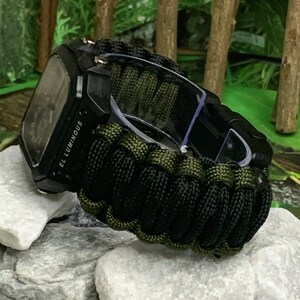 Survival Digital Watch Paracord Band Fire Starter Knife Whistle Compass ...