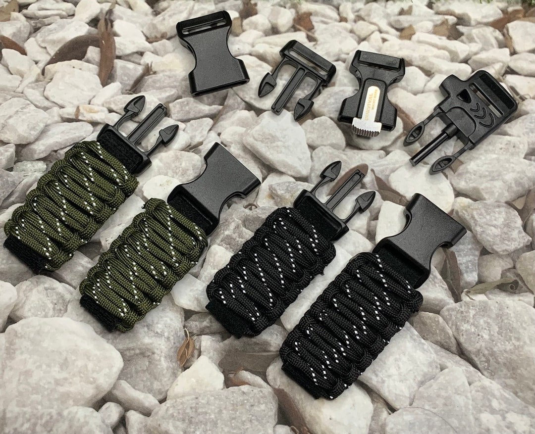 20 to 22 Mm Lug Width Paracord Survival Watch Bands Reflective Black ...