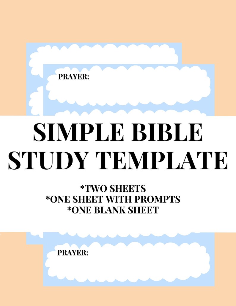 PRINTABLE Simple Bible Study Template // Bible Journaling - Etsy