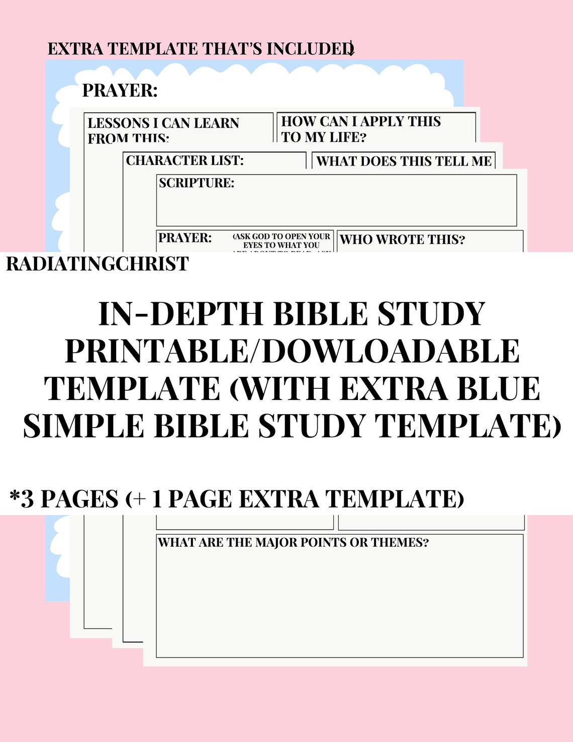 PRINTABLE In-depth Bible Study Guide Template / Planner Bible Study ...