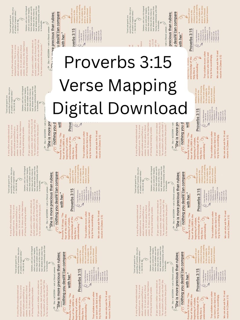 Proverbs 3:15 Verse Mapping Digital Download - Etsy