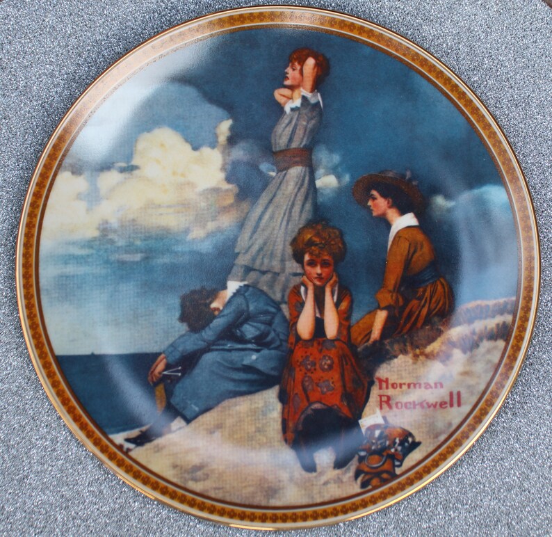 Vintage Norman Rockwell Plate: "waiting on the Shore" Limited Edition ...