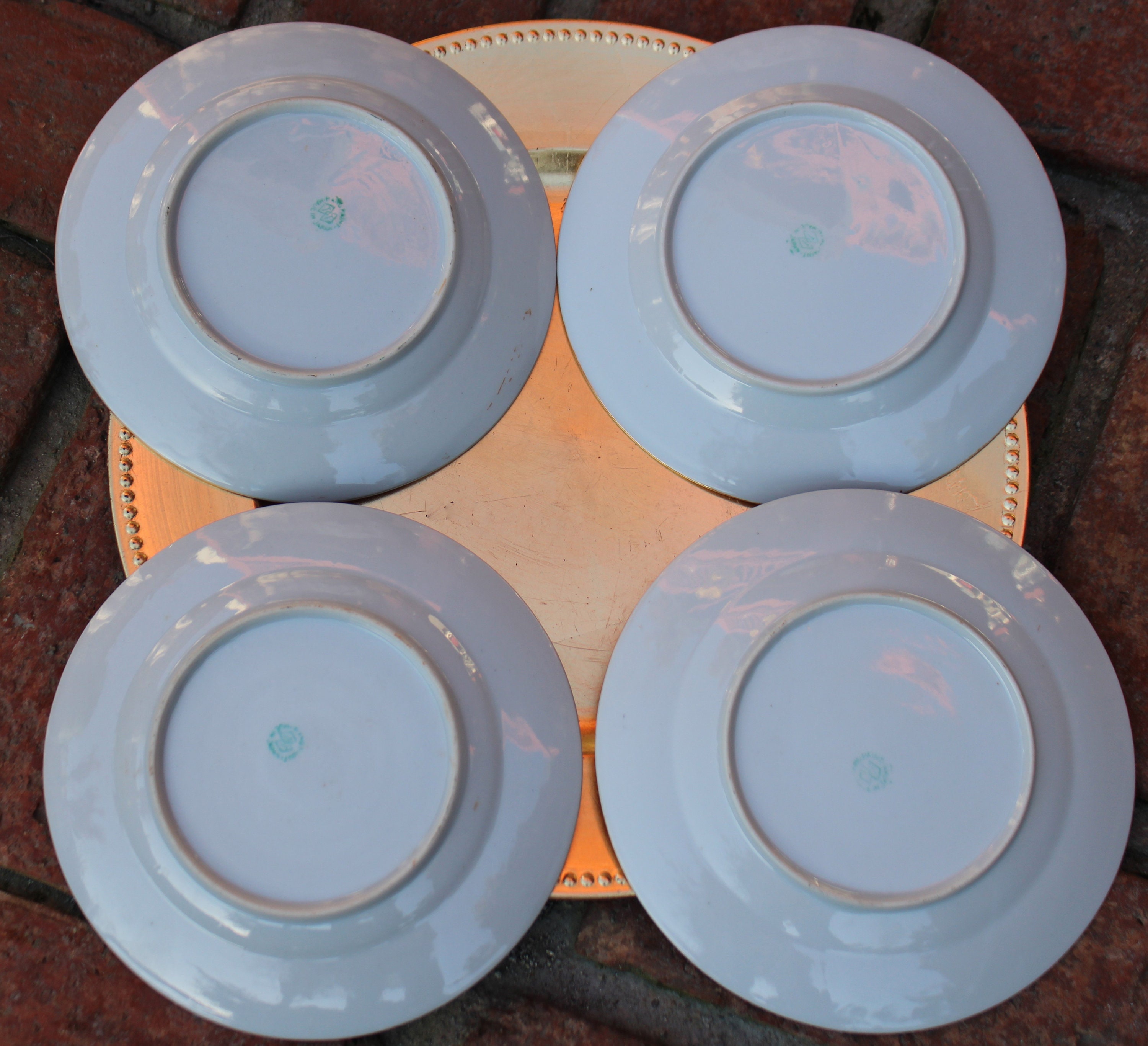 Set of 4 Takito japanese Lusterware Plates Orange and Blue - Etsy