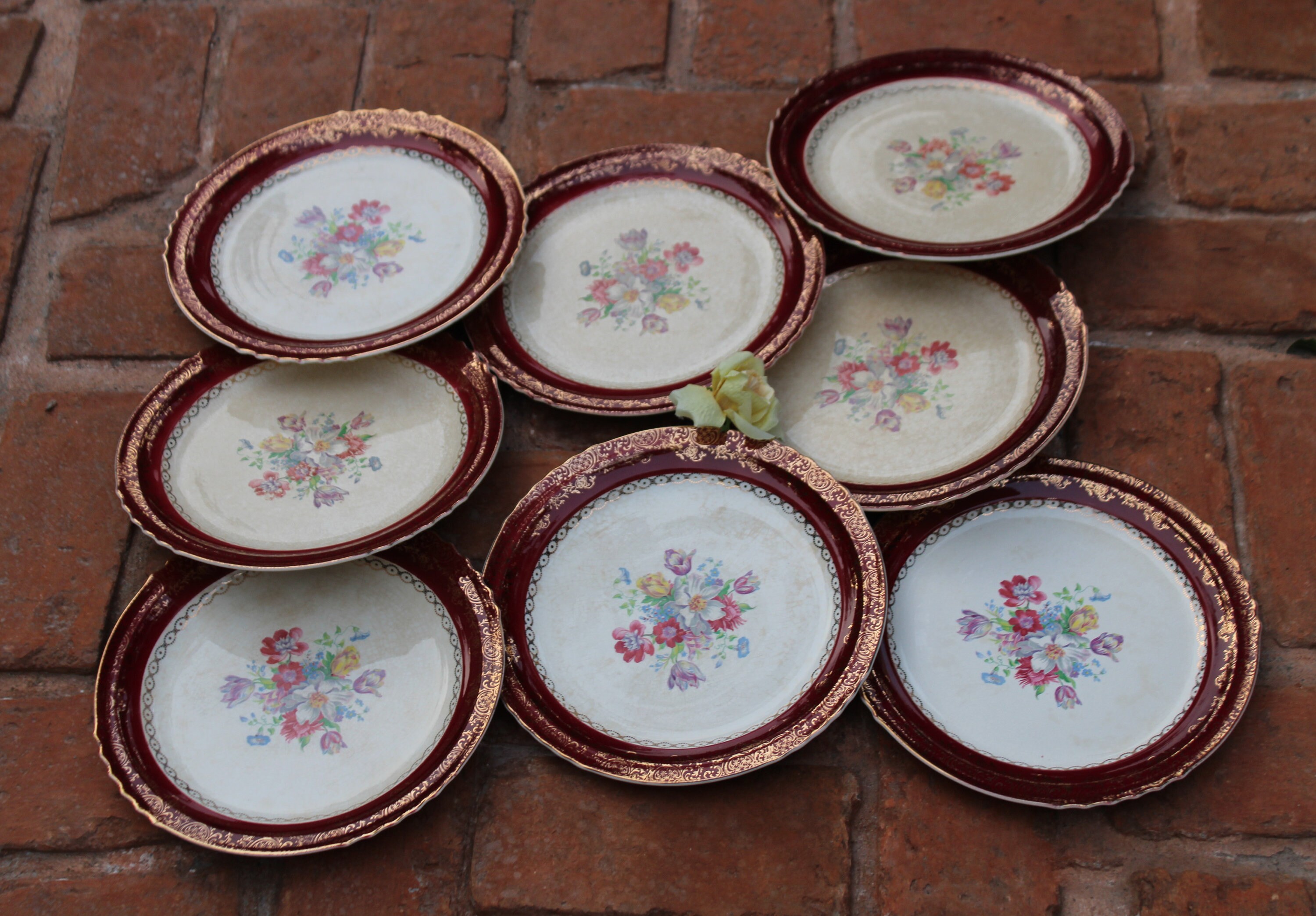 Rare Set of 8 French Saxon China Co 1930'S Luncheon - Etsy