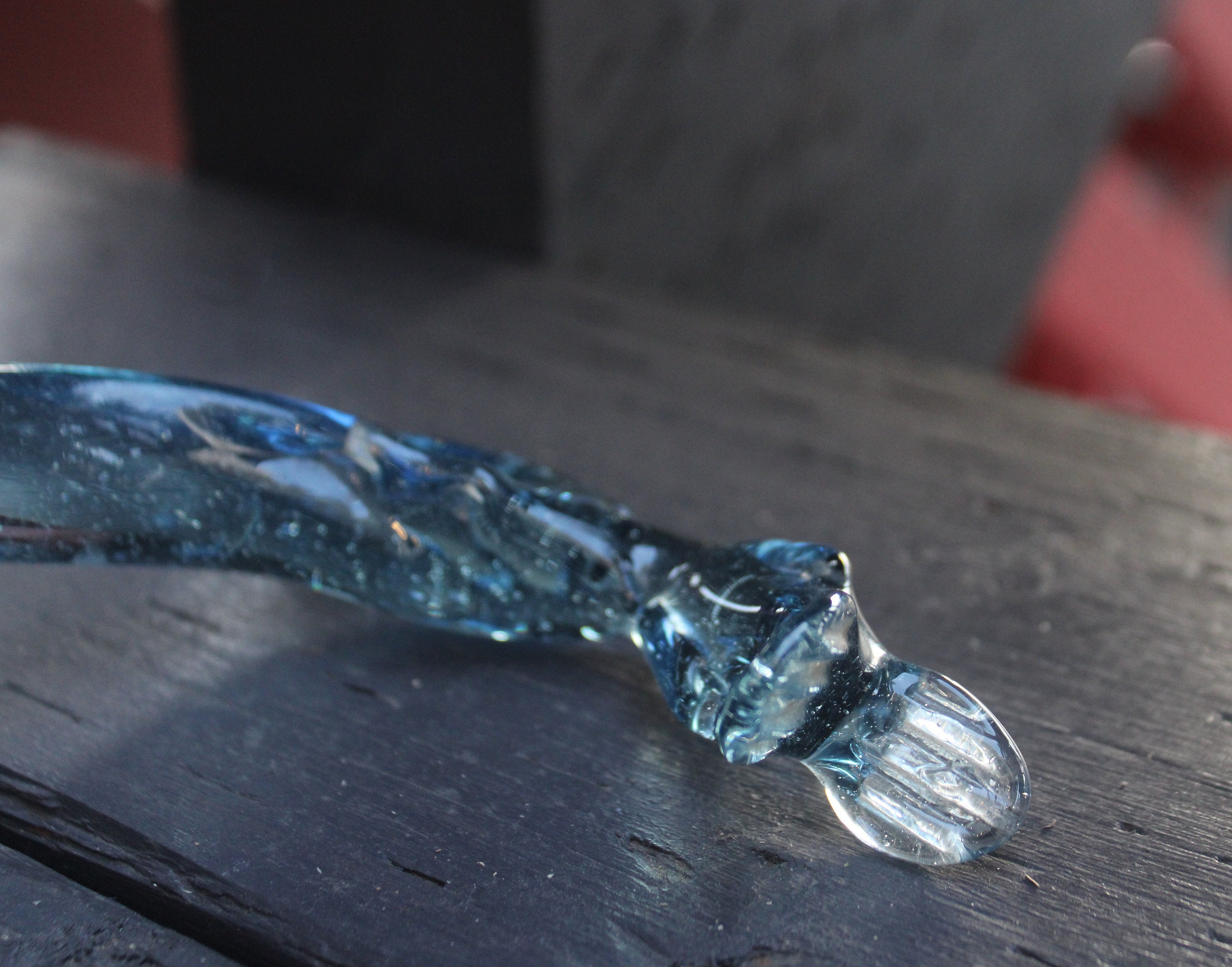 Vintage, Blue Glass Snake, Glass Sculpture, Murano Style, Standing ...