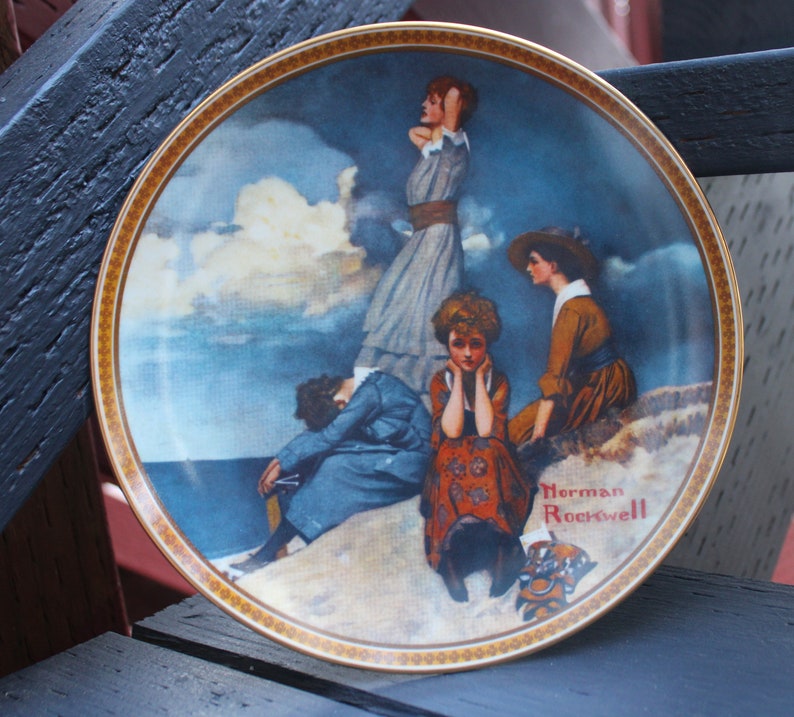 Vintage Norman Rockwell Plate: "waiting on the Shore" Limited Edition ...