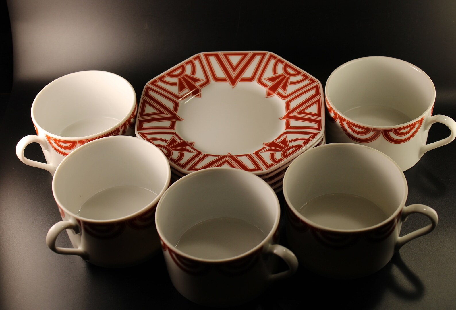 Set of 5 Fitz and Floyd Cups and Saucersthe Ritz - Etsy