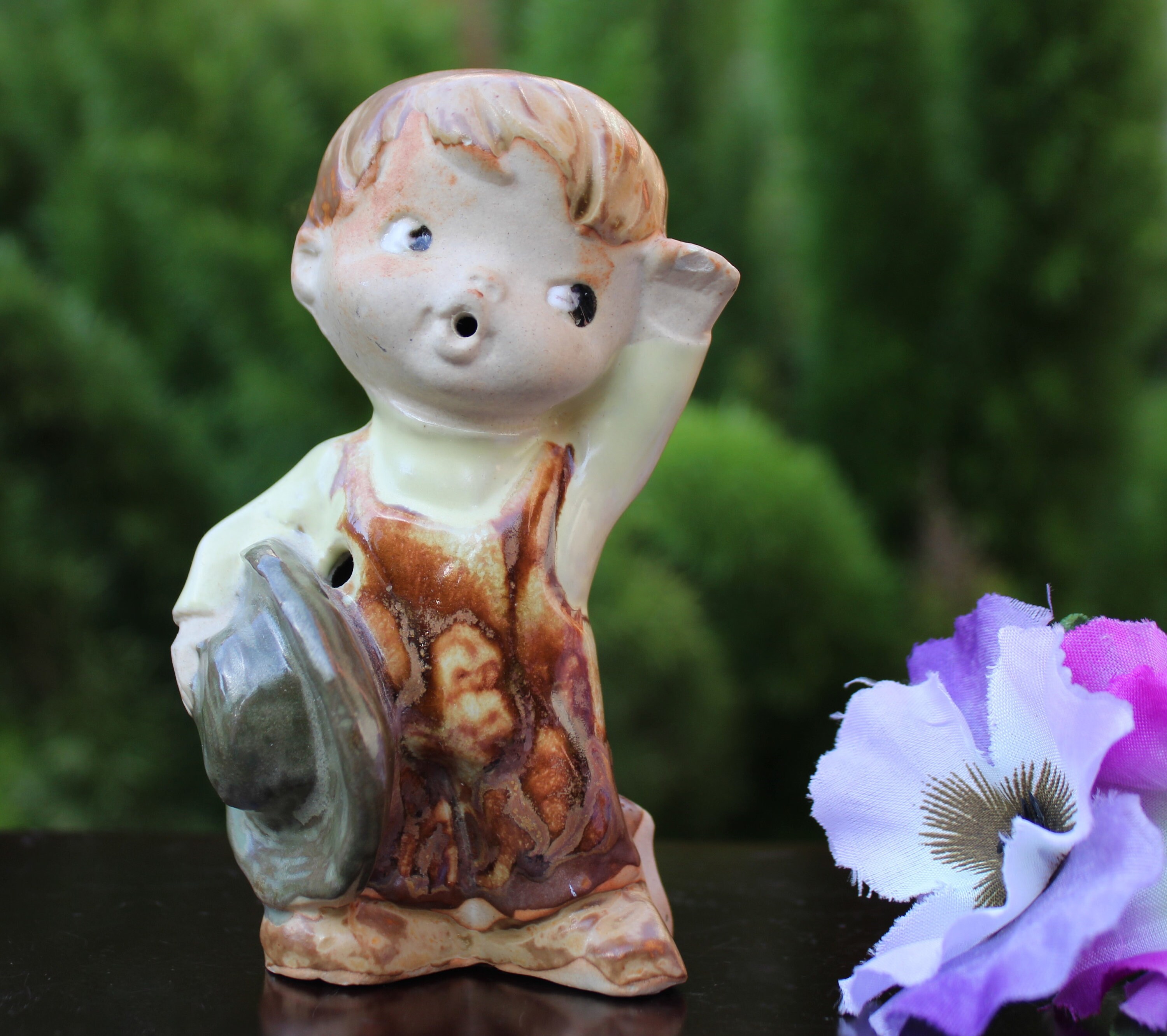 Vintage, Little Boy Figurine, Japanese, Ceramic, Child With Hat ...