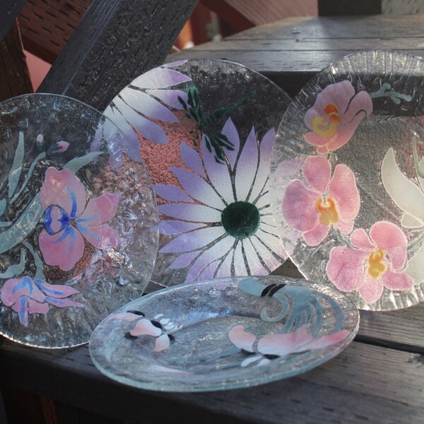 Vintage Glass Plates - Etsy
