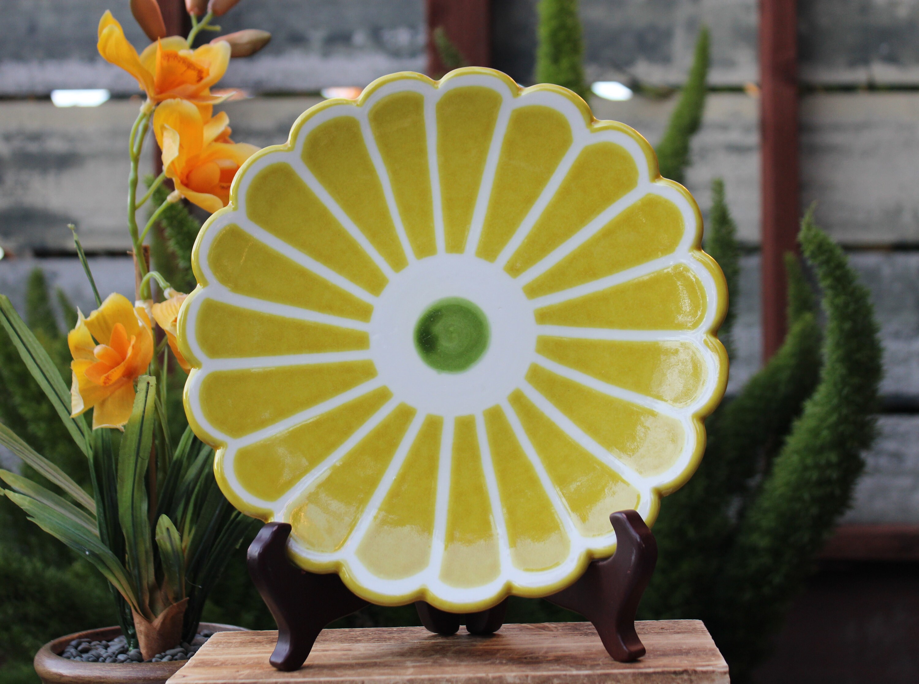 Set of 2 Vintage Italian Plates Flower Shape Ceramic Blue | Etsy