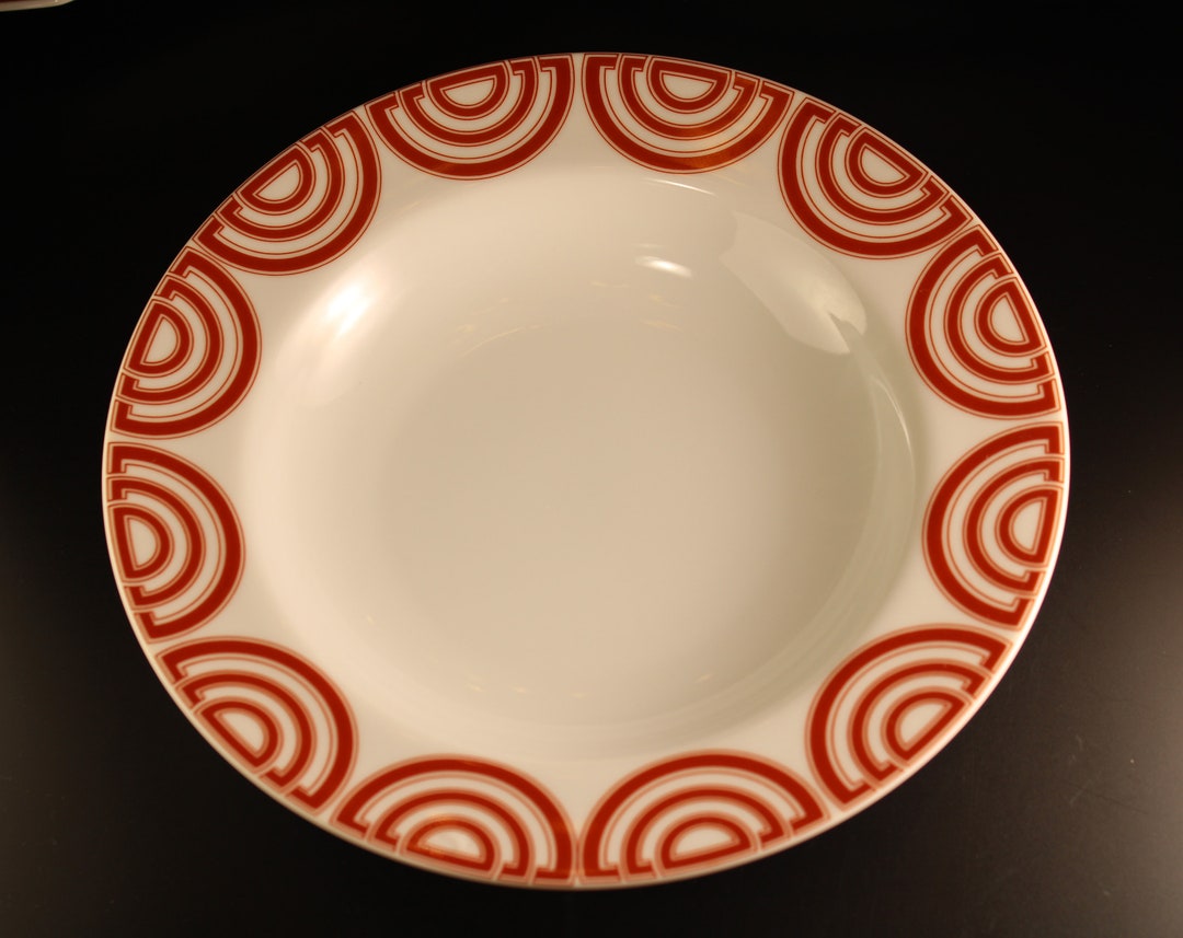 Set of 7 ,fitz and Floyd, the Ritz, Rimmed Bowls, 1970's, Geometric ...