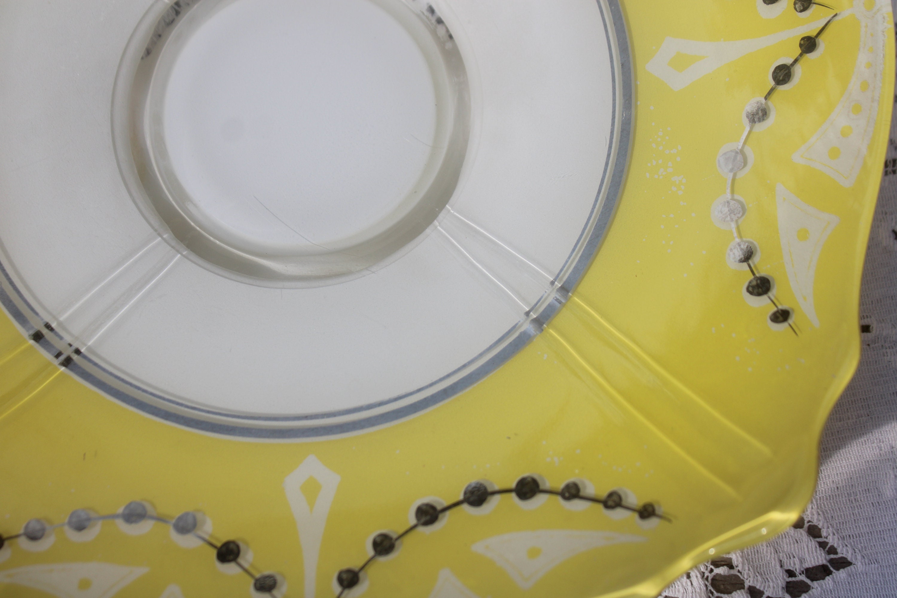 Vintage/antique, 1920'S , Art Deco, Yellow Glass, Large Bowl, Platter ...