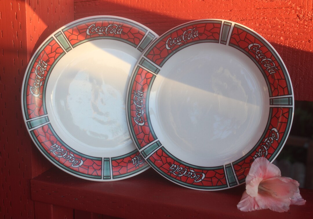 Set of 2, Vintage Coca Cola Dinner Plates, Gibson 1996, Large China ...