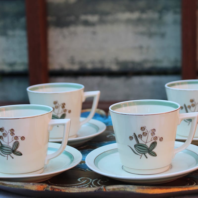 European Coffee Cup and Saucer - Etsy